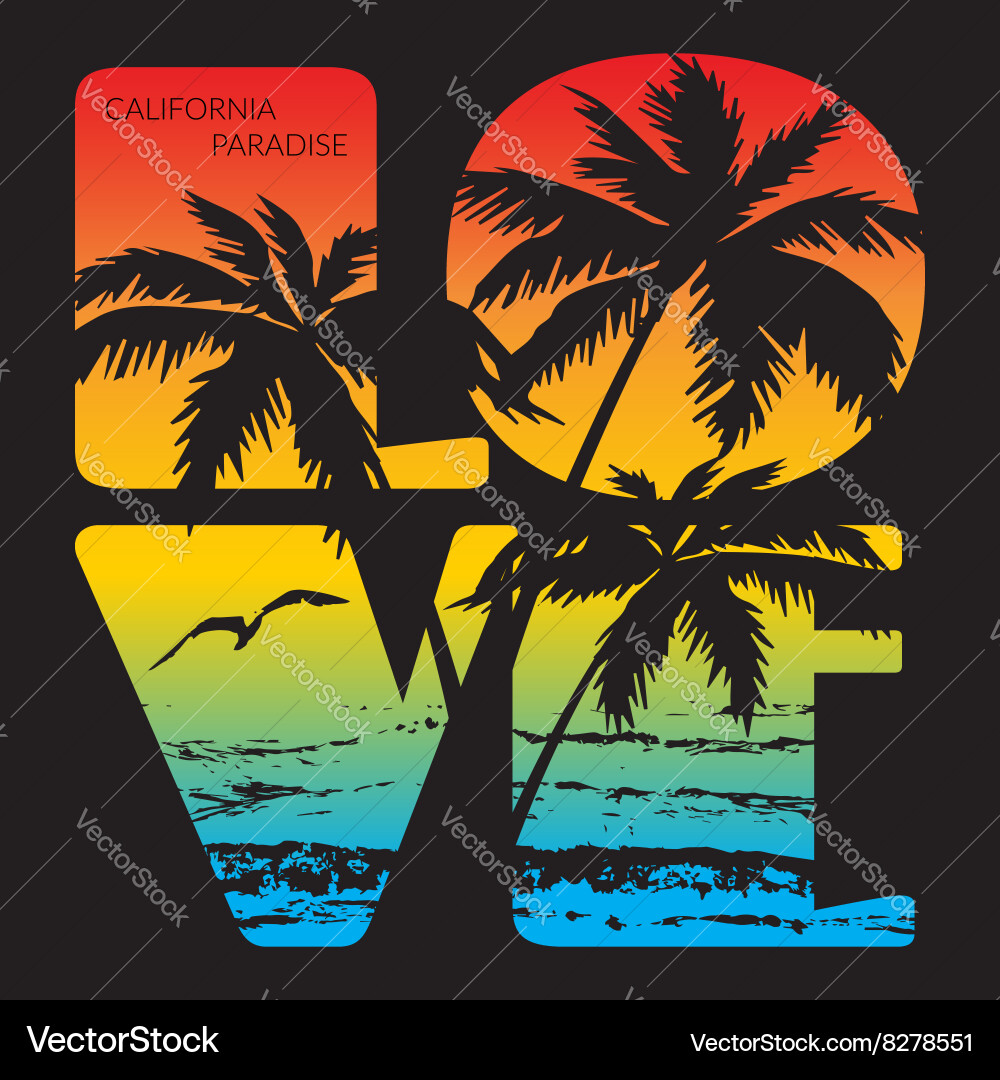 California paradise typography graphics Royalty Free Vector