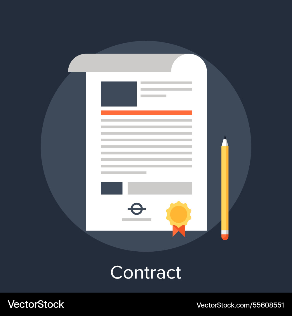 Contract concept Royalty Free Vector Image - VectorStock