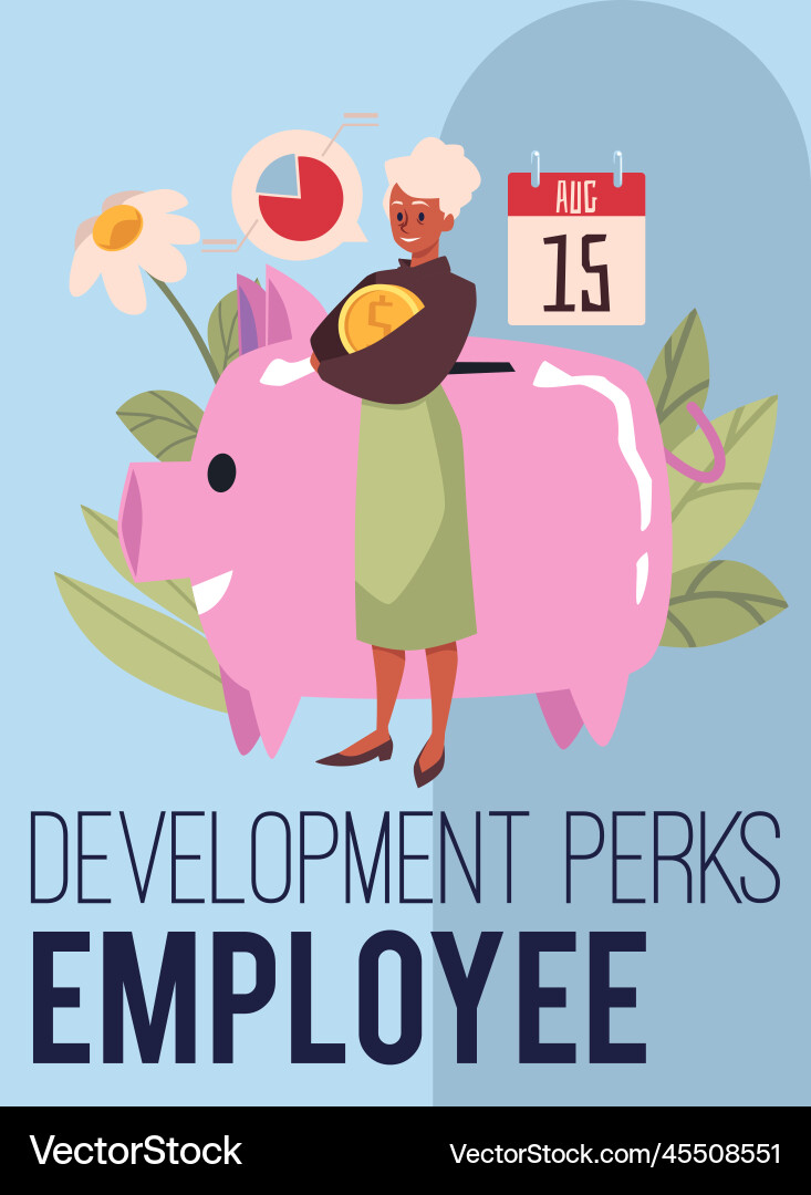 Employee development perks program banner Vector Image