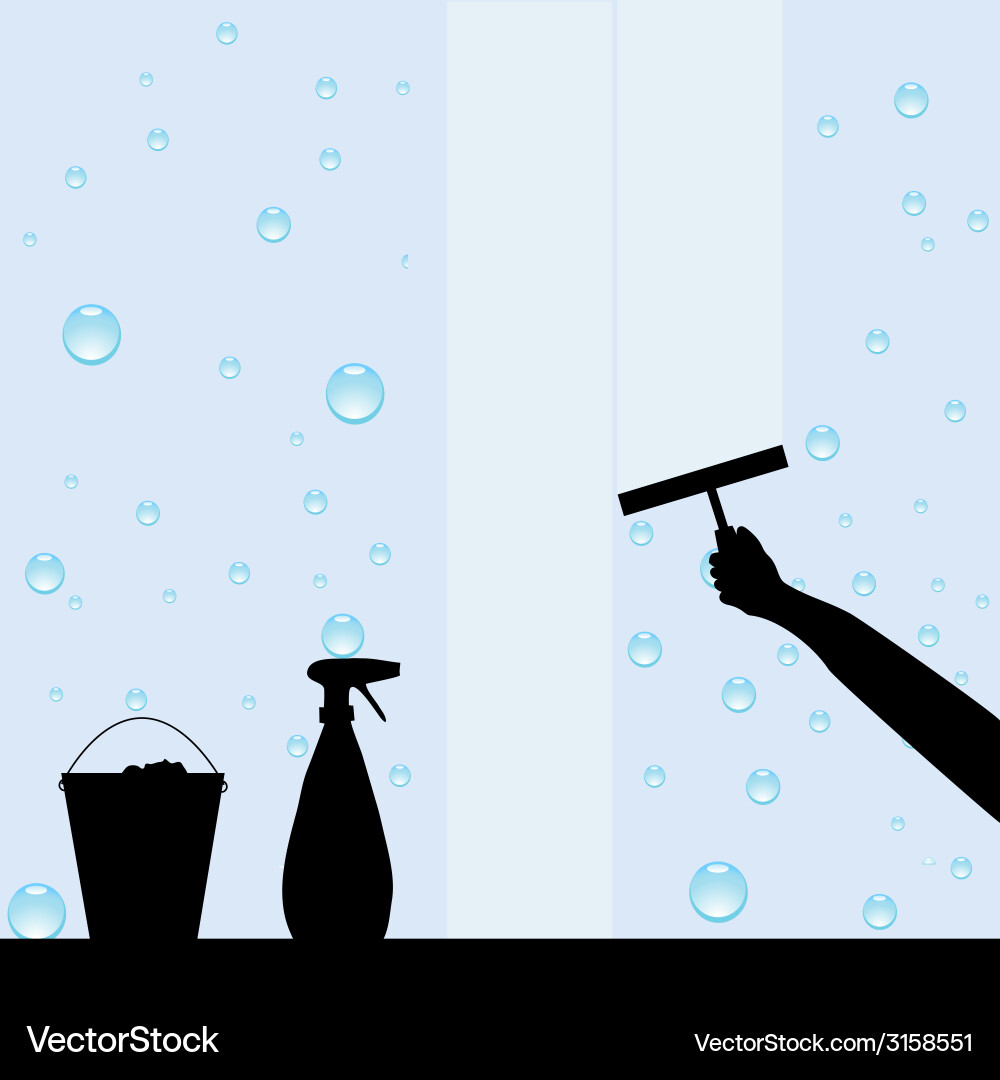 Hand cleaning windows Royalty Free Vector Image