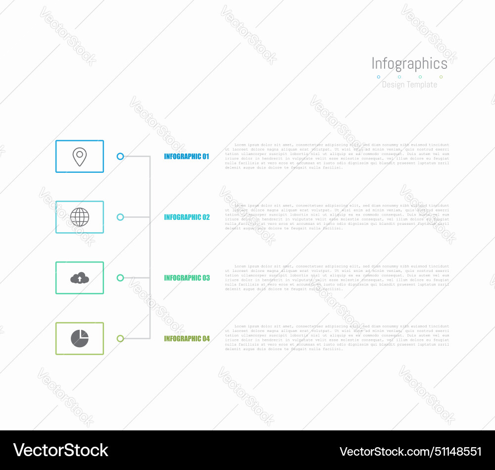 Infographic 4 options design elements Royalty Free Vector