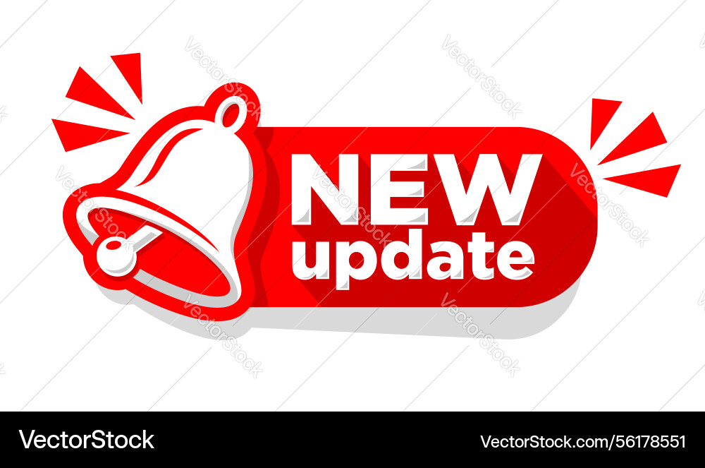 Modern label new update Royalty Free Vector Image