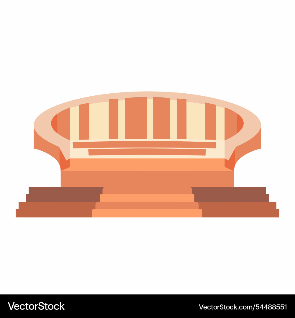 Modern outdoor bench design in warm tones Vector Image
