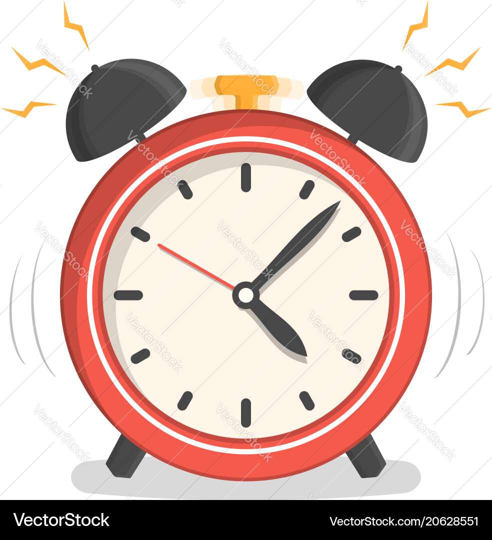 Red Alarm Clock Royalty Free Vector Image - VectorStock
