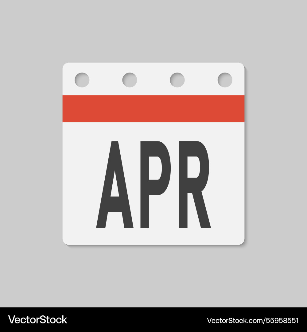 Template icon page calendar - april month Vector Image