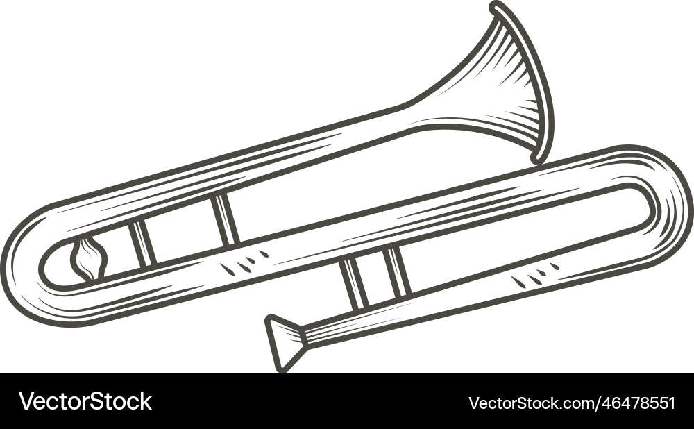Trombone musical instrument Royalty Free Vector Image