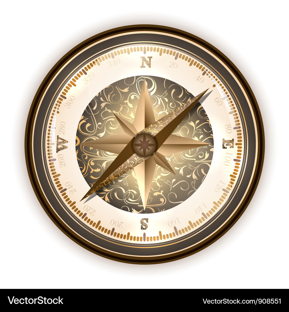 Vintage Antique Compass Rose Royalty Free Vector Image