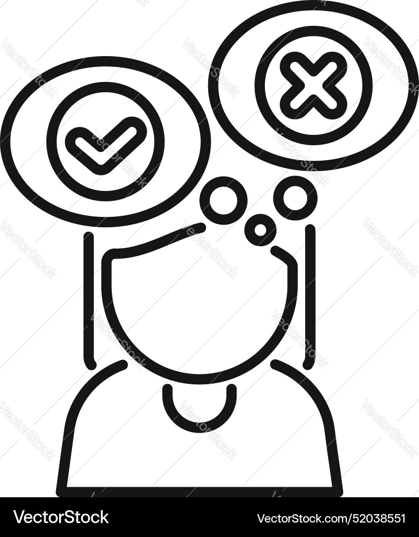 Woman making decision choosing between right Vector Image