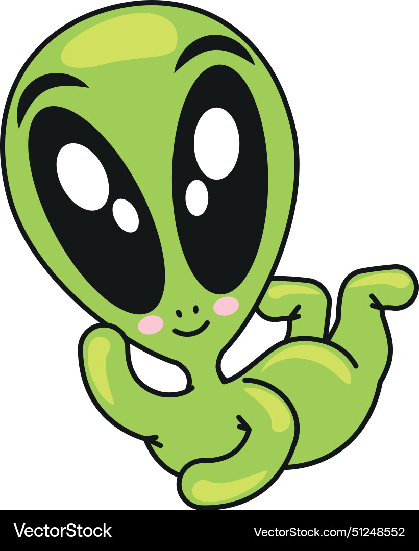 Alien character isolated Royalty Free Vector Image