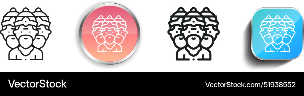 Brahma icon thin linear regular and button style Vector Image