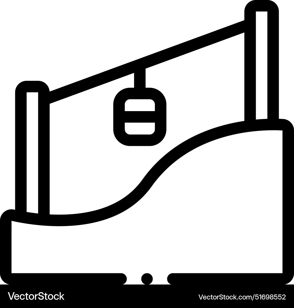 Cable car cabin icon thin linear style design Vector Image