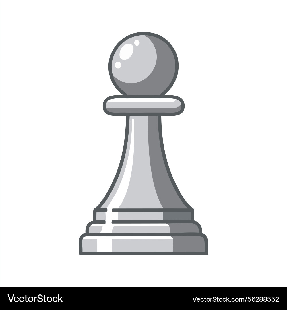 Chess piece pawn in flat style Royalty Free Vector Image