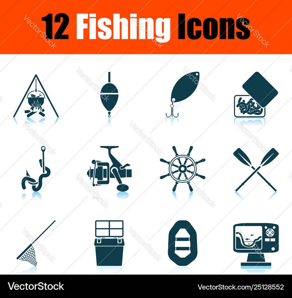 Fishing icon set Royalty Free Vector Image - VectorStock