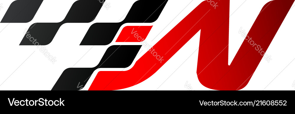 Letter w with racing flag logo Royalty Free Vector Image