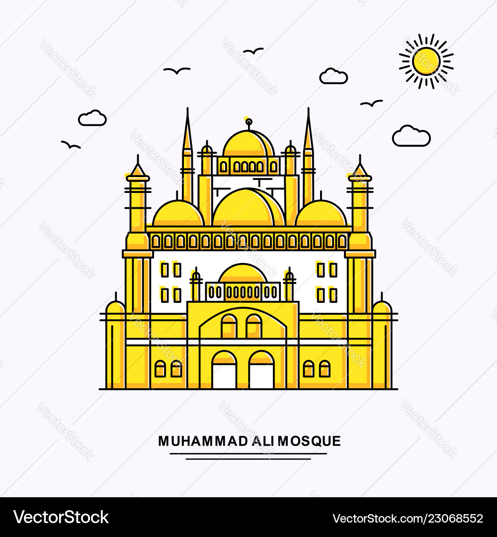 Muhammad ali mosque monument poster template – Royalty-Free Vector ...