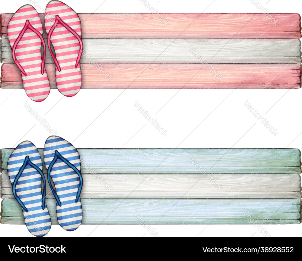 Watercolor Flip Flops Banner – Royalty-Free Vector | VectorStock
