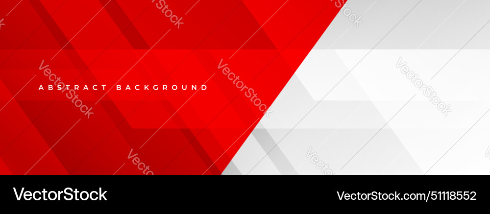 White and red modern abstract wide banner Vector Image