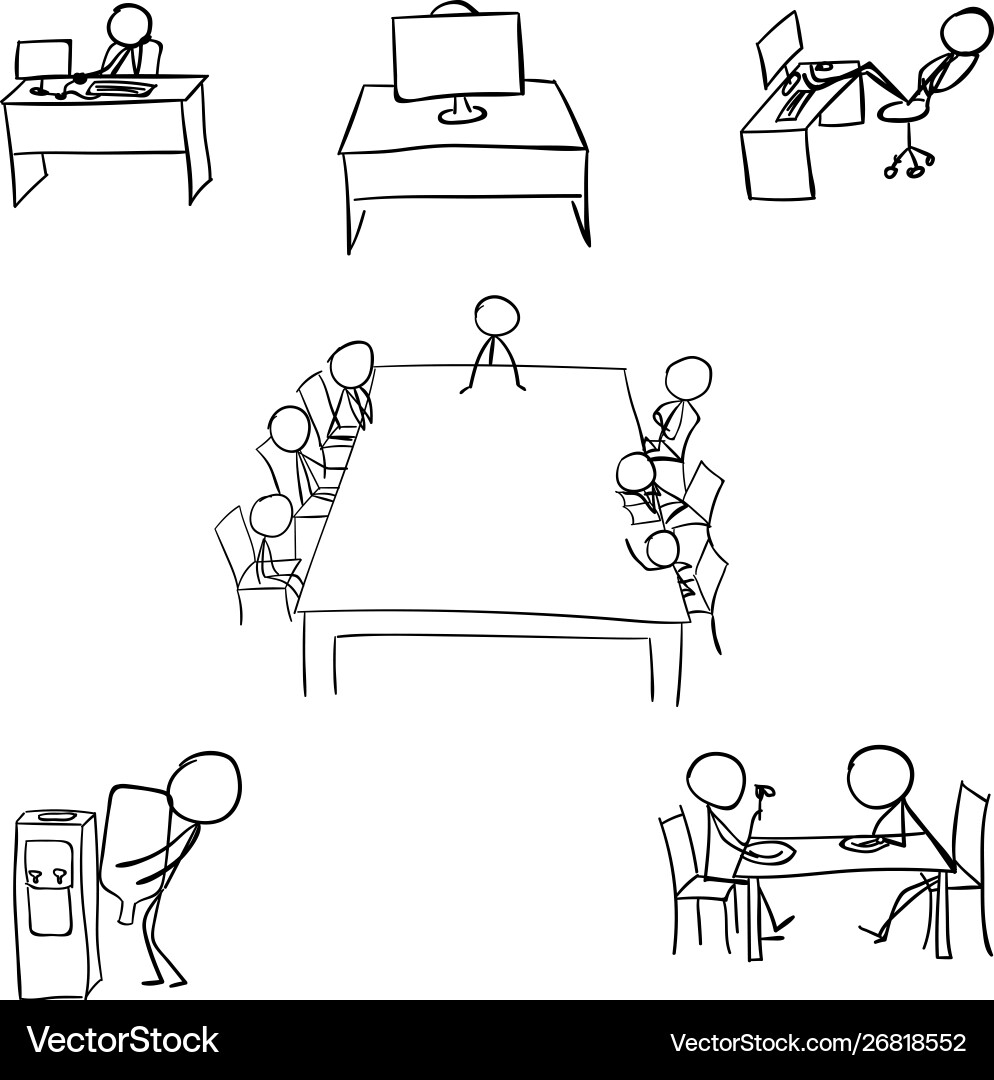 Work from office freedom lifestyle stick figure Vector Image