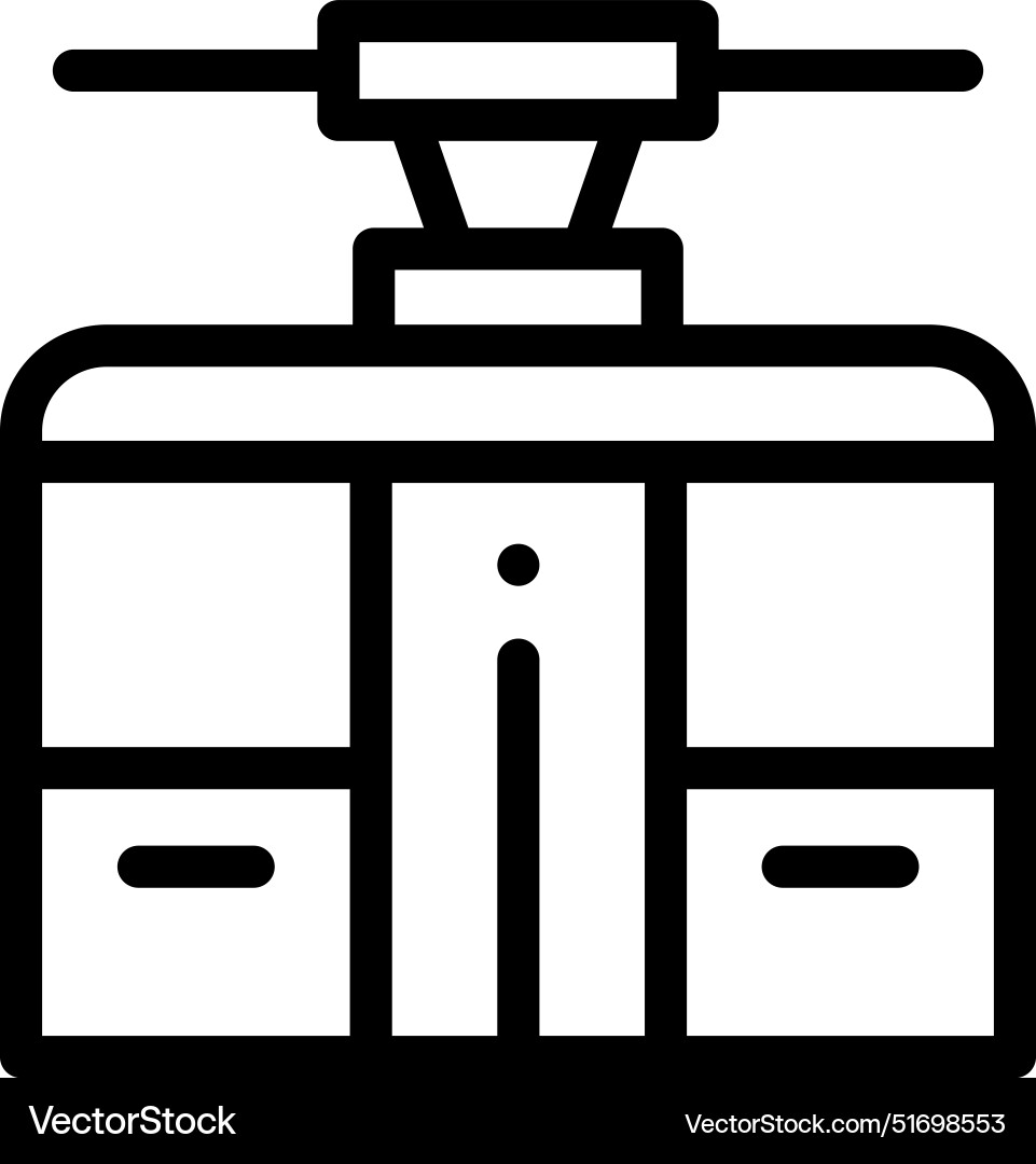 Cable car cabin icon thin linear style design Vector Image
