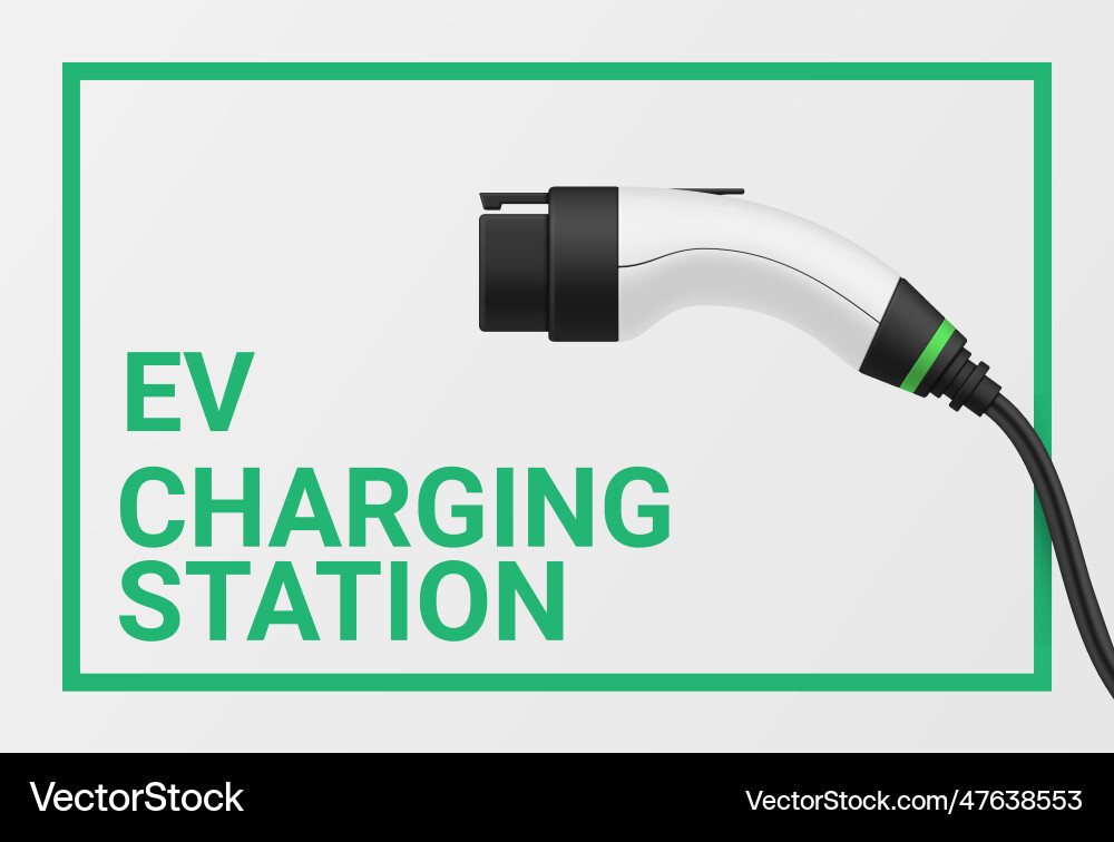 Ev charging station banner automobile electric Vector Image