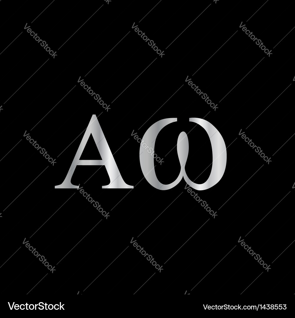 Greek letter- alpha and omega Royalty Free Vector Image
