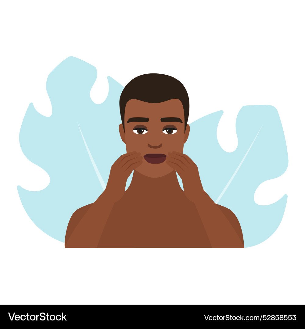 Man performing facial massage Royalty Free Vector Image