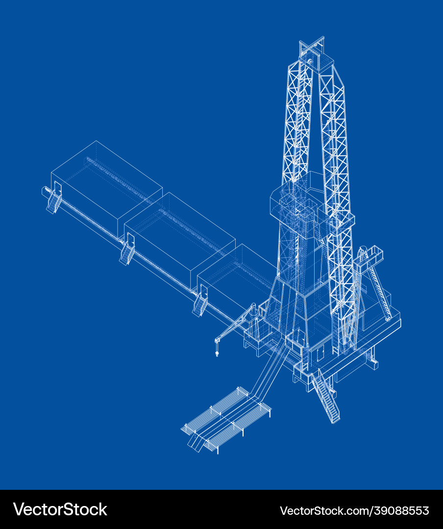Oil rig orthography Royalty Free Vector Image - VectorStock