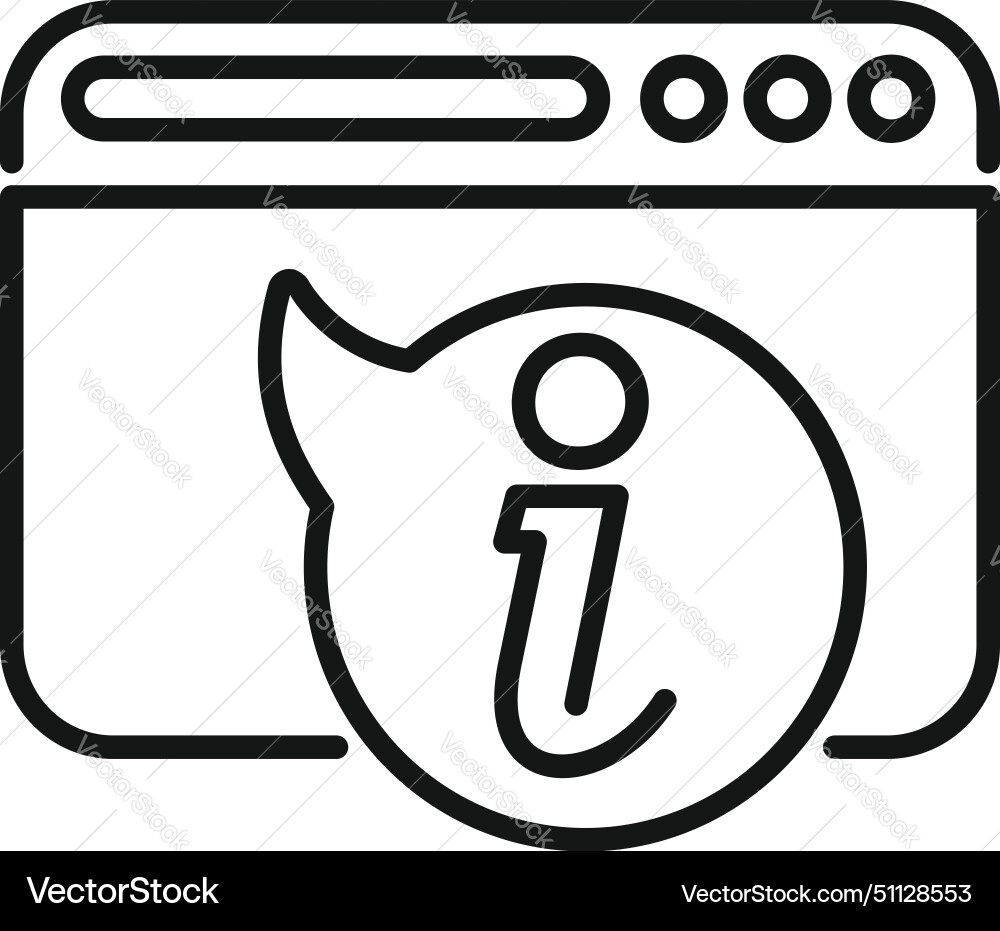 Online web information help site icon outline Vector Image