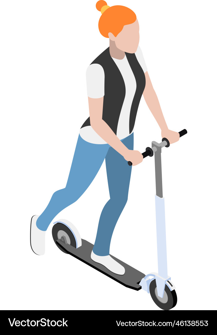 Push bicycle girl composition Royalty Free Vector Image