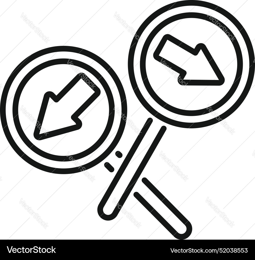 Road signs pointing left and right showing Vector Image
