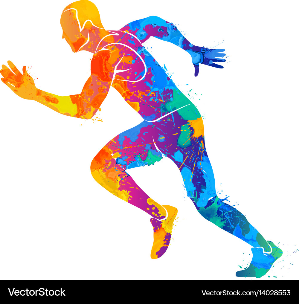 Running Sprinter Splash Royalty Free Vector Image