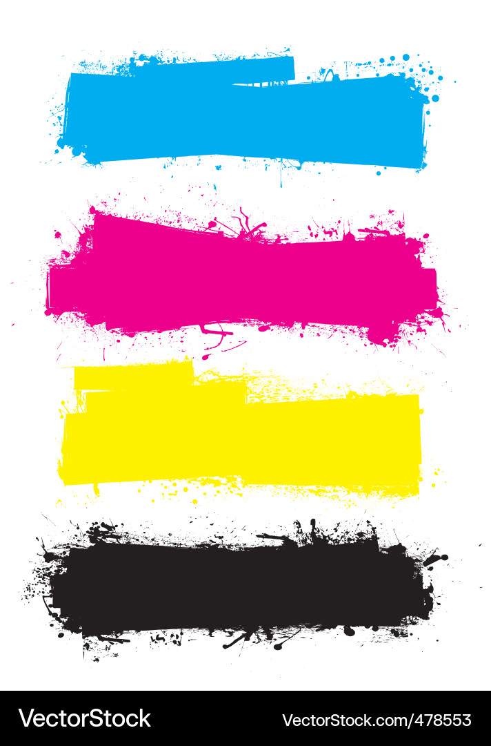 Splat roller banners cmyk Royalty Free Vector Image