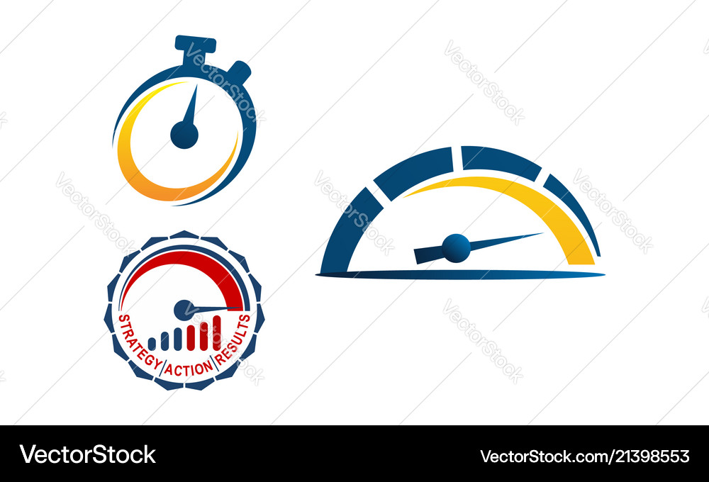 Turbo fast time template set Royalty Free Vector Image