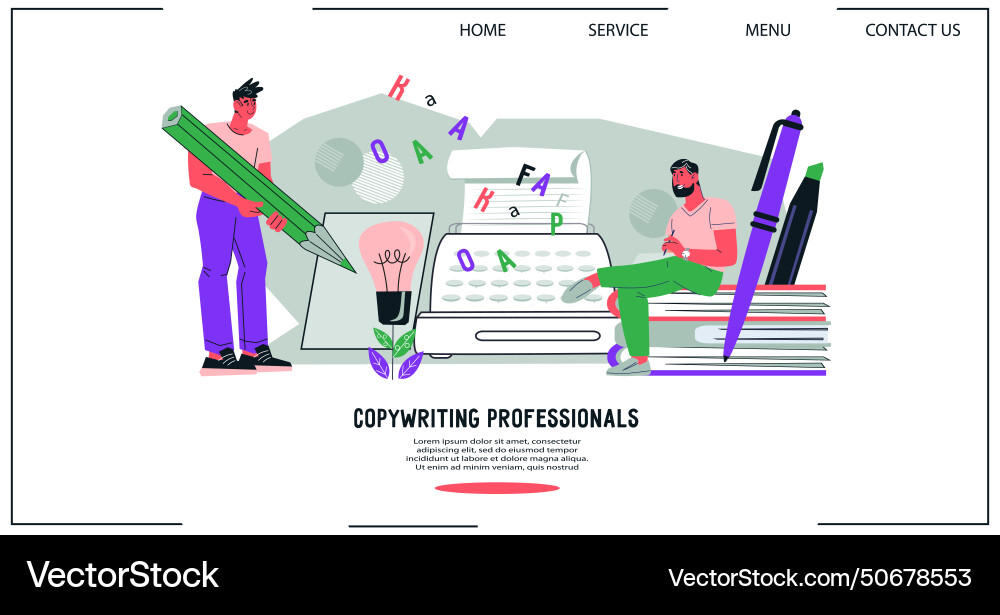 Web banner with creative copywriters generate Vector Image