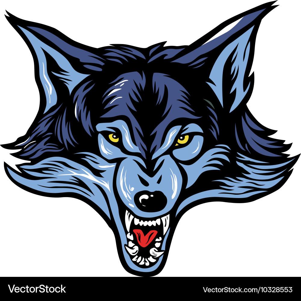 Wolf head mascot Royalty Free Vector Image - VectorStock