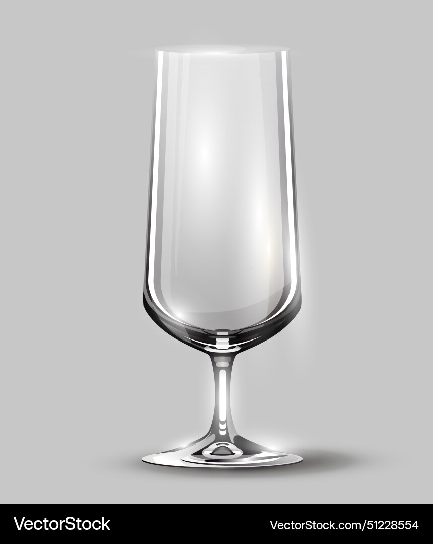 Alcohol glass transparent empty realistic mockup Vector Image