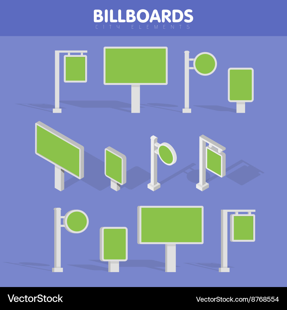 Billboards advertise city light Royalty Free Vector Image