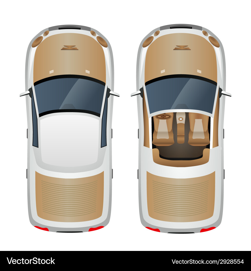 Car top view Royalty Free Vector Image - VectorStock