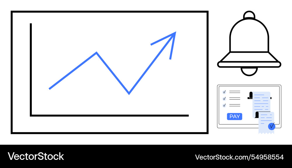 Financial growth chart notification bell – Royalty-Free Vector ...