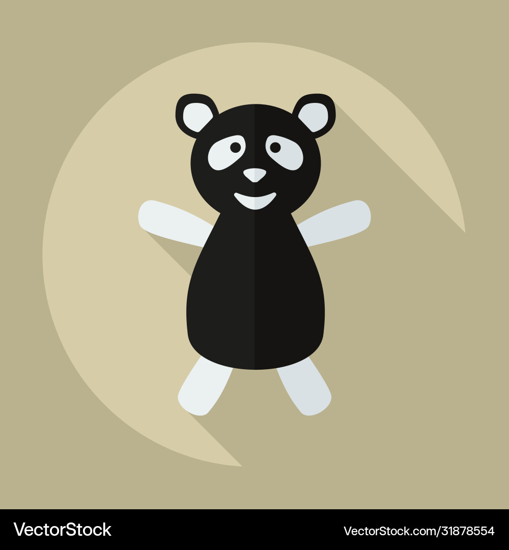 Flat modern design with shadow icons panda athlete