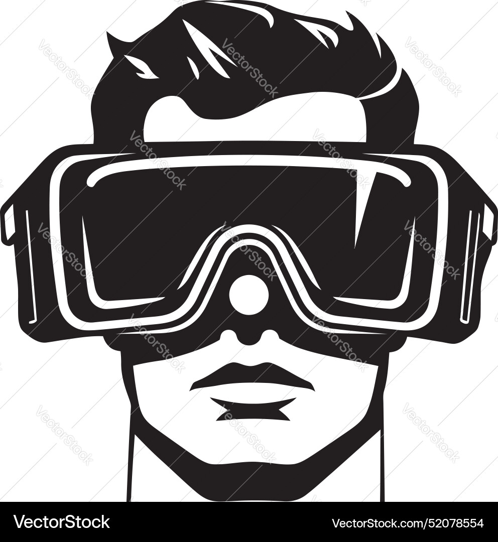 Futuristic focus virtual reality icon immersive – Royalty-Free Vector ...