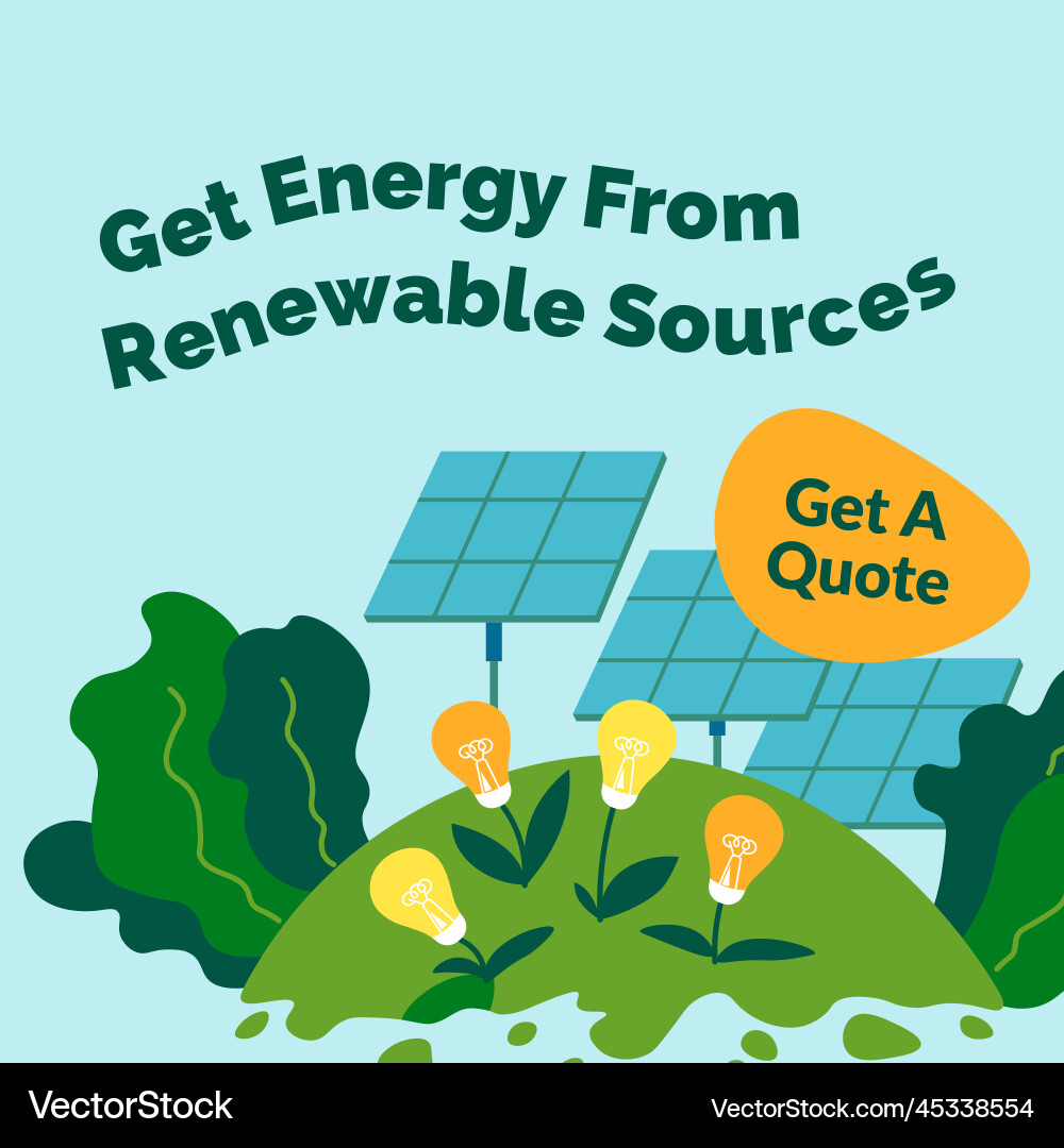 Get energy from renewable sources quote Royalty Free Vector
