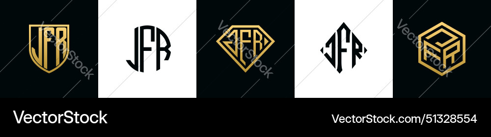 Initial letters jfr logo designs bundle Royalty Free Vector