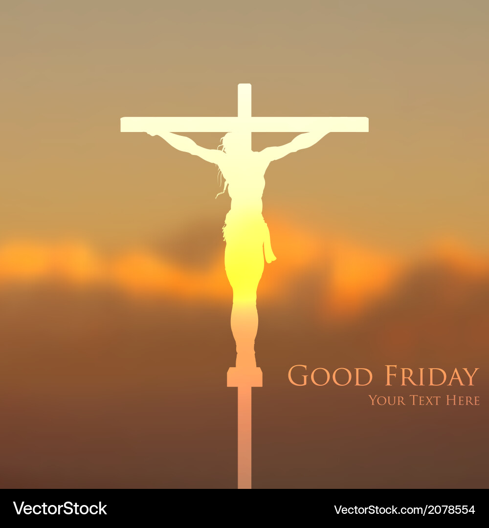 Jesus christ crucifixion on good friday Royalty Free Vector