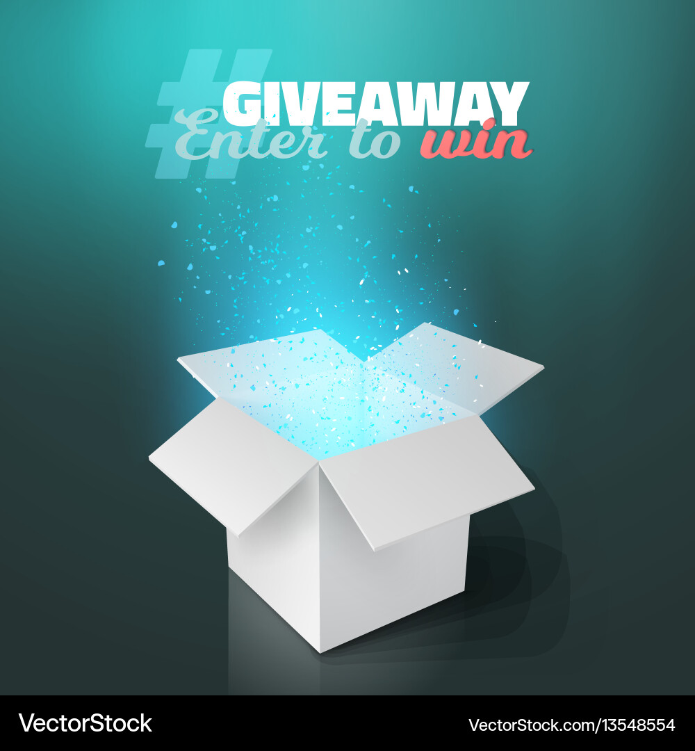White box giveaway competition template Royalty Free Vector