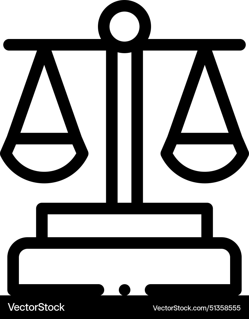 Balance icon thin linear style design isolated Vector Image