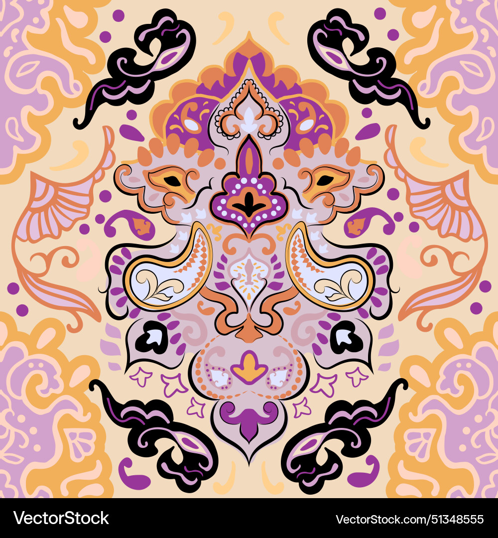 Beautiful damask seamless pattern indian Vector Image