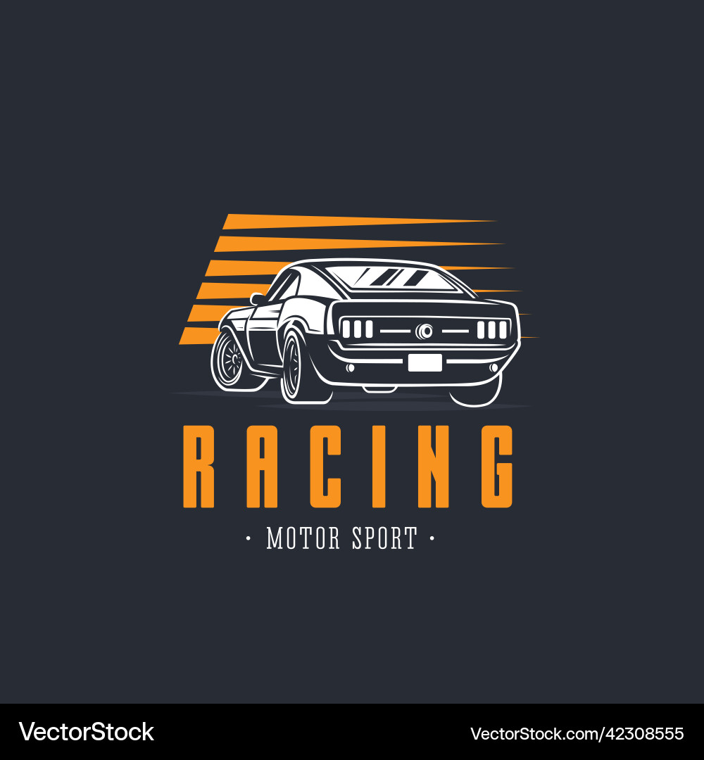 Car emblem street racing Royalty Free Vector Image