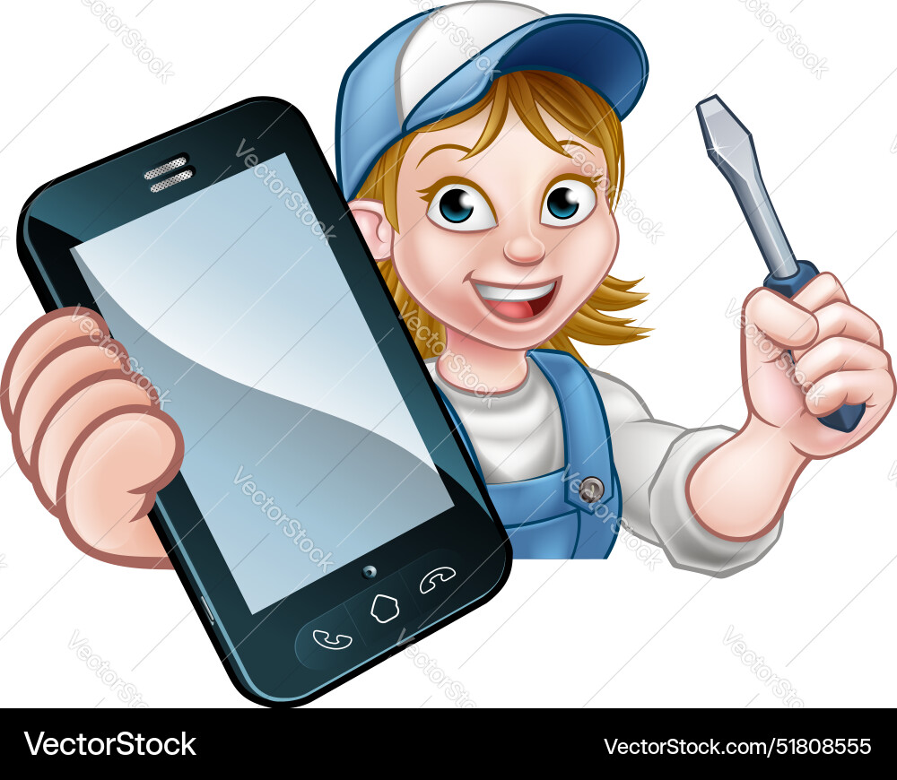 Electrician handyman phone concept Royalty Free Vector Image