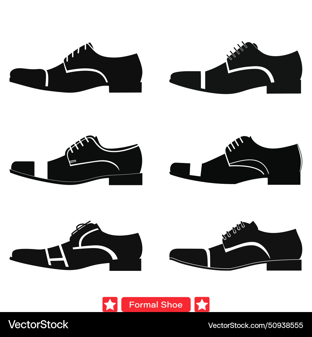 Elegant formal shoe silhouettes classic designs Vector Image